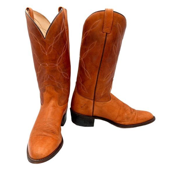 ACME | Shoes | Vintage Acme Cowboy Boots Tan Brown Mens D Usa Made ...